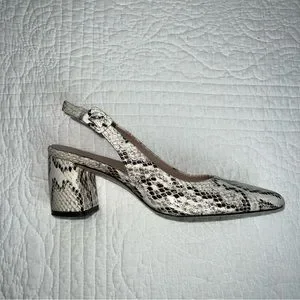 27 EDIT | Shoes | 27 Edit Meera Snakeprint Leather Sling Back Block ...